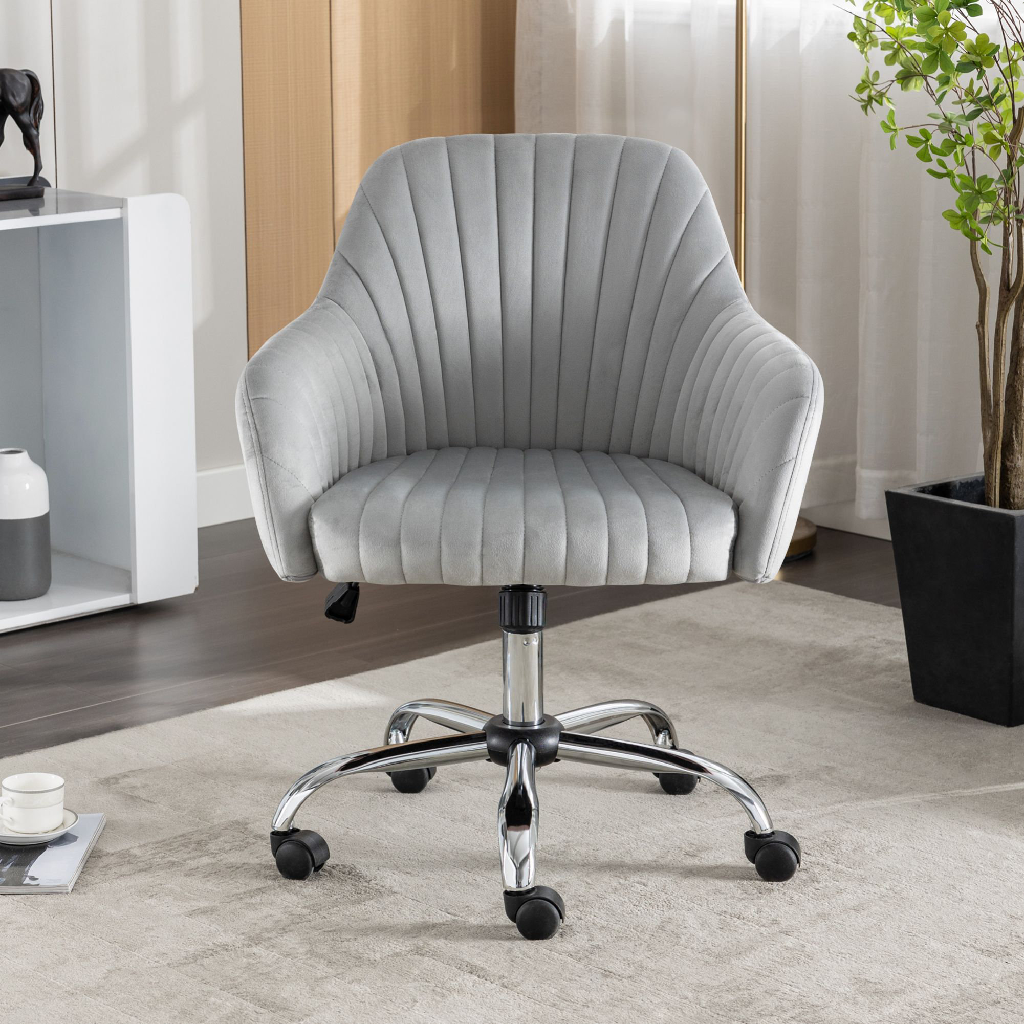 Latitude Run Upholstered Single Chair Accent Chair Modern Leisure Chair With Adjustable Height And Adjustable Casters Wayfair